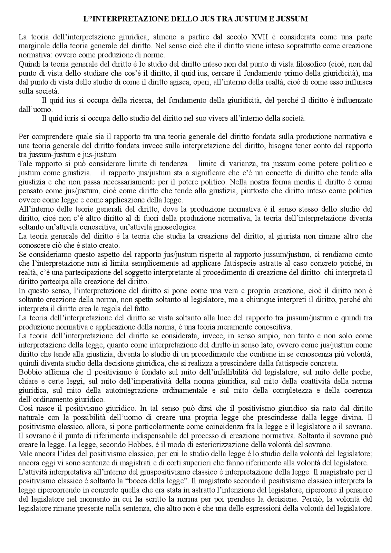 Riassunto Teoria Generale Del Diritto E Dellinterpretazione Docsity