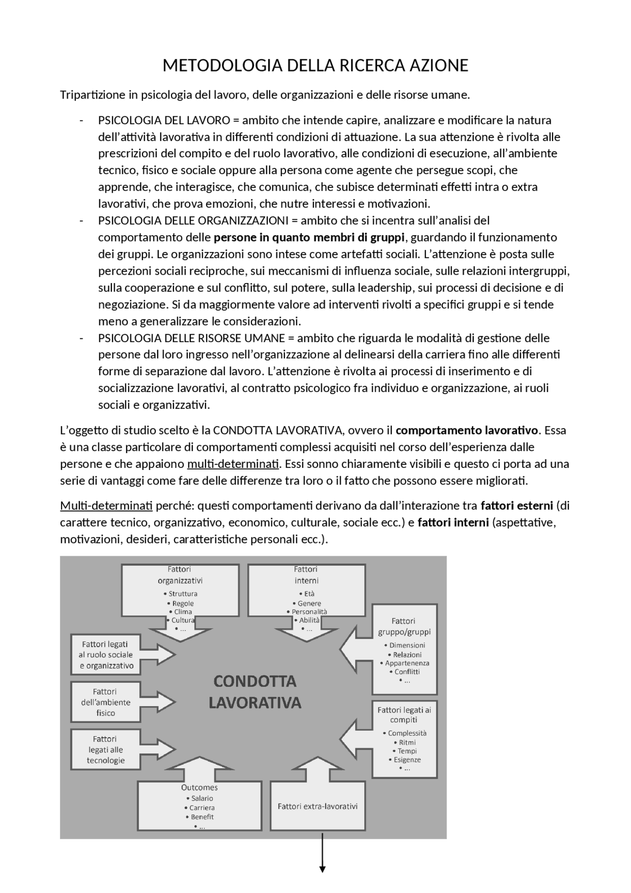 Metodologia della R-A | Appunti di Psicologia del Lavoro | Docsity