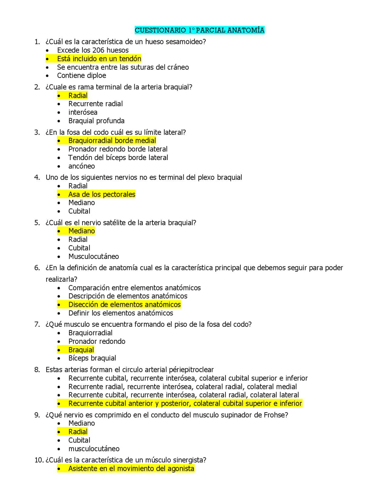 Resúmenes De Anatomía Docsity