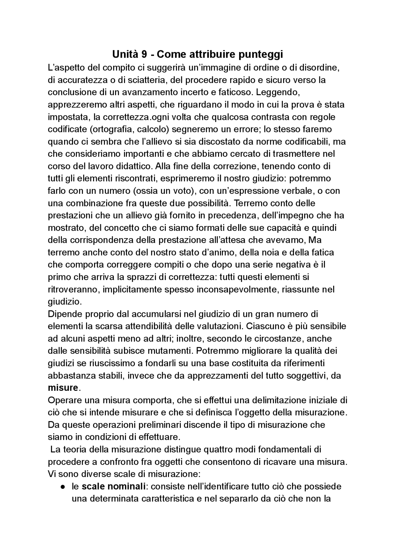 Riassunto Unità 9 Libro Manuale Della Valutazione Docsity