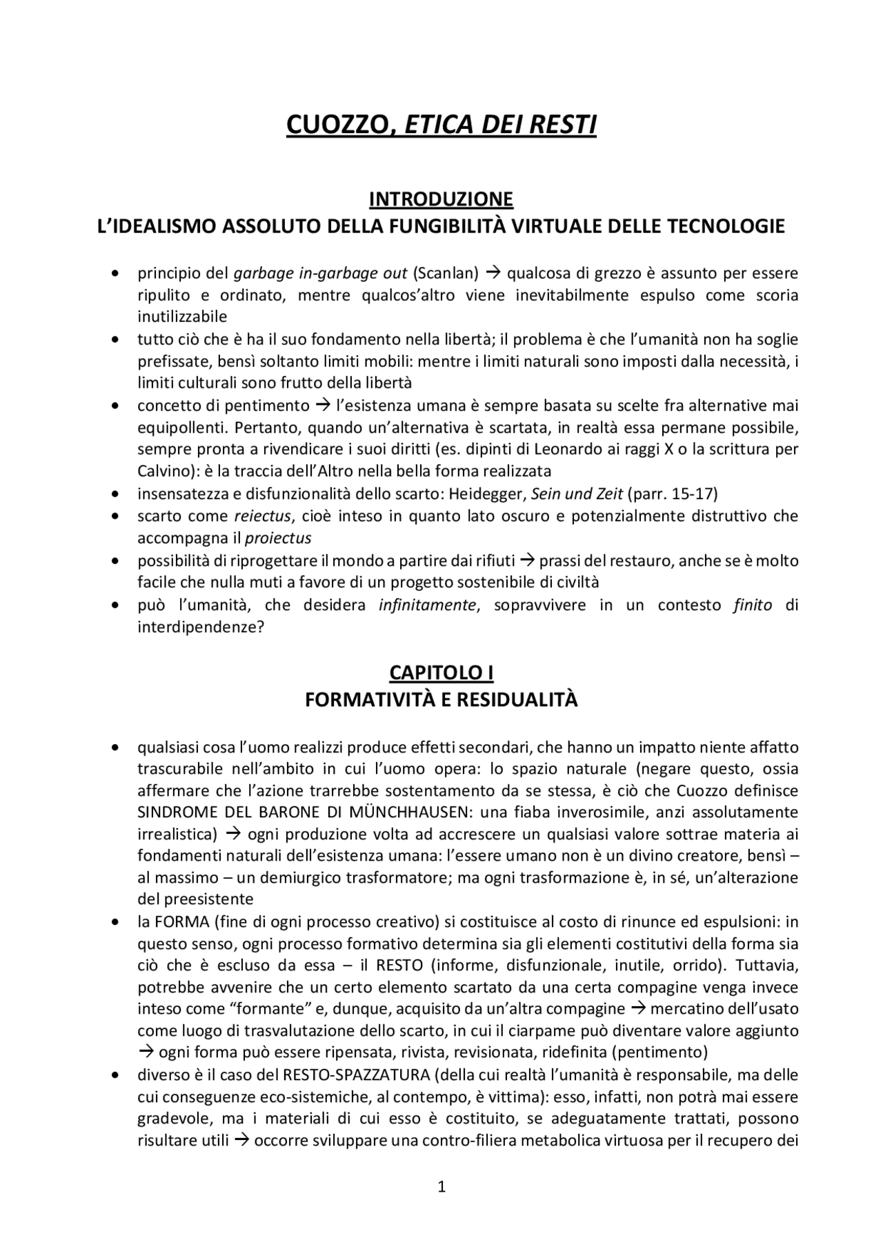 "Etica dei resti" - G. Cuozzo - Docsity