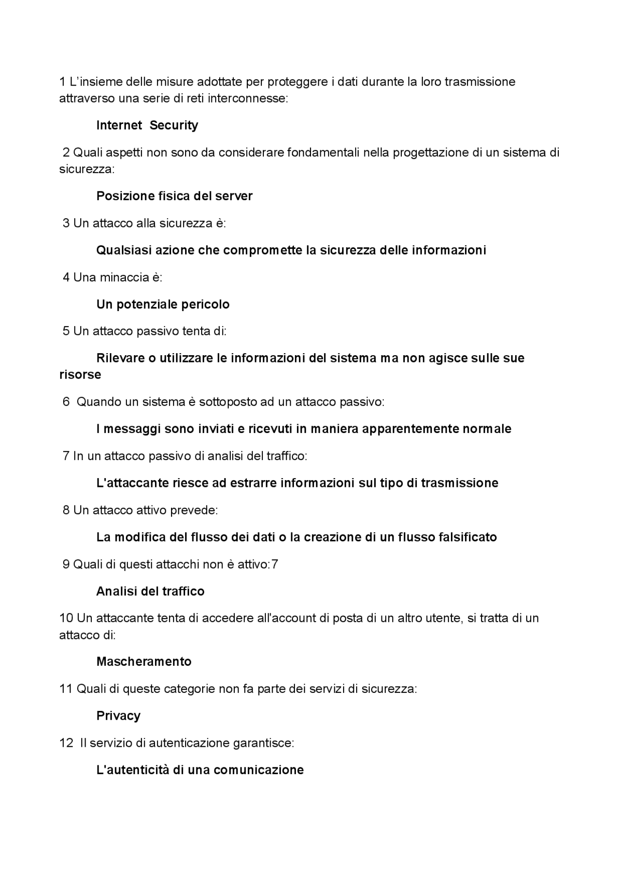 Preparazione Esame Di Sicurezza Informatica Docsity