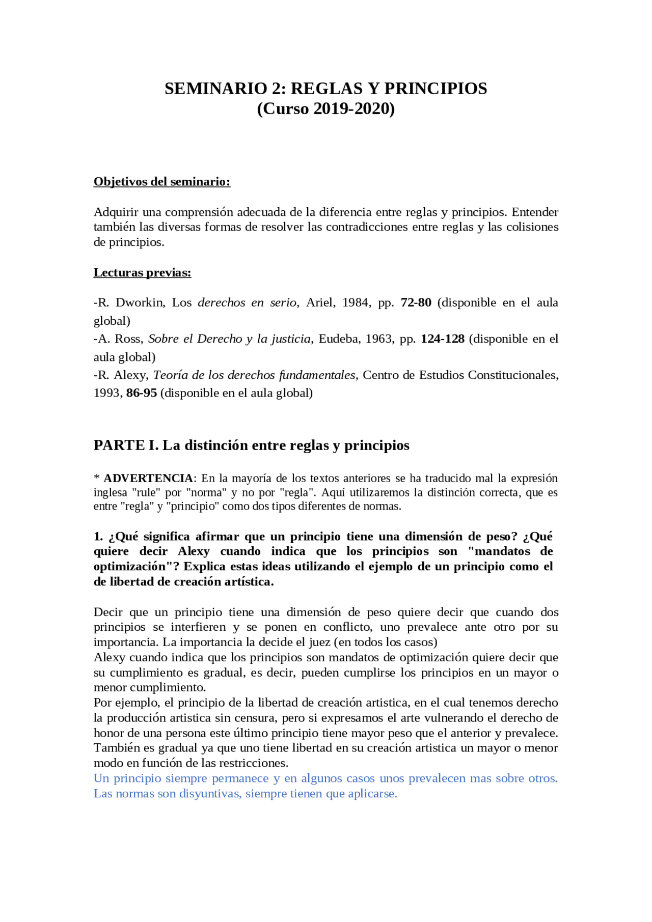 Seminario 2 Teoría Del Derecho Upf Docsity