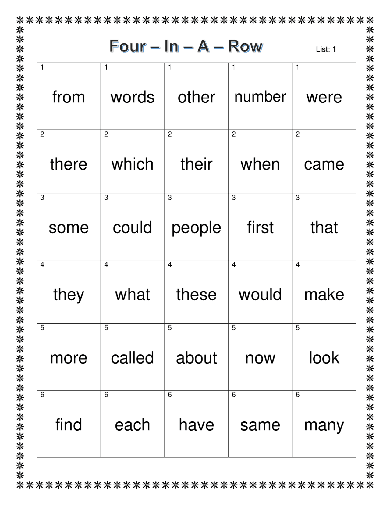 Sight words for learning english - Docsity