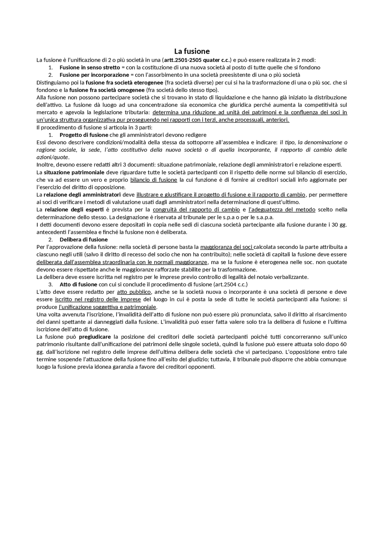 La Fusione Campobasso Docsity