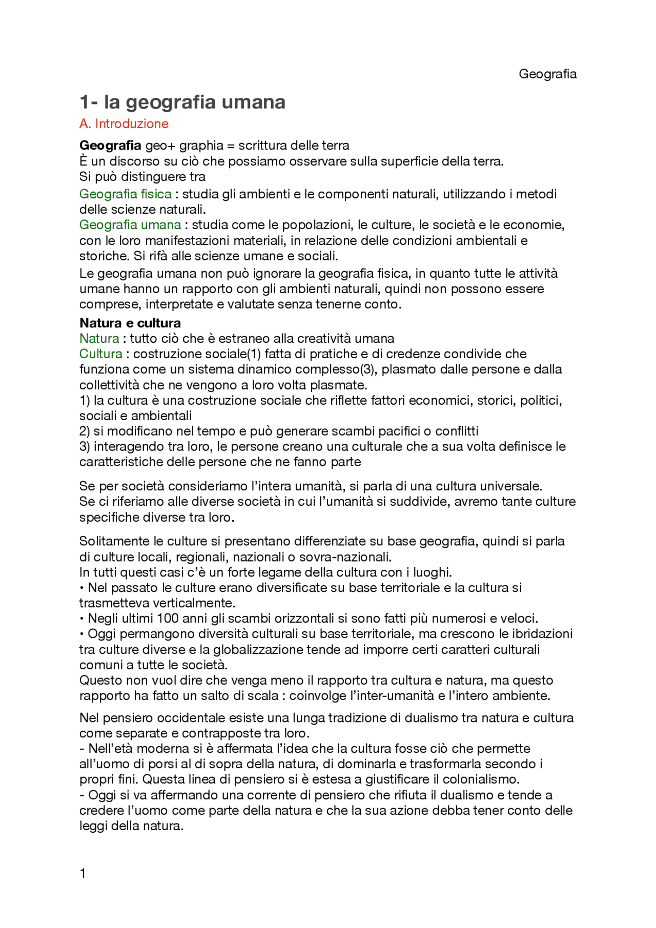Geografia Umana Un Approccio Visuale Docsity