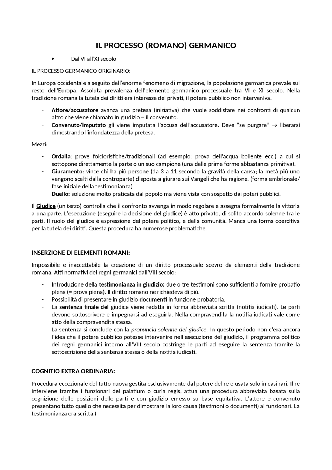 Storia Del Diritto Processuale Docsity