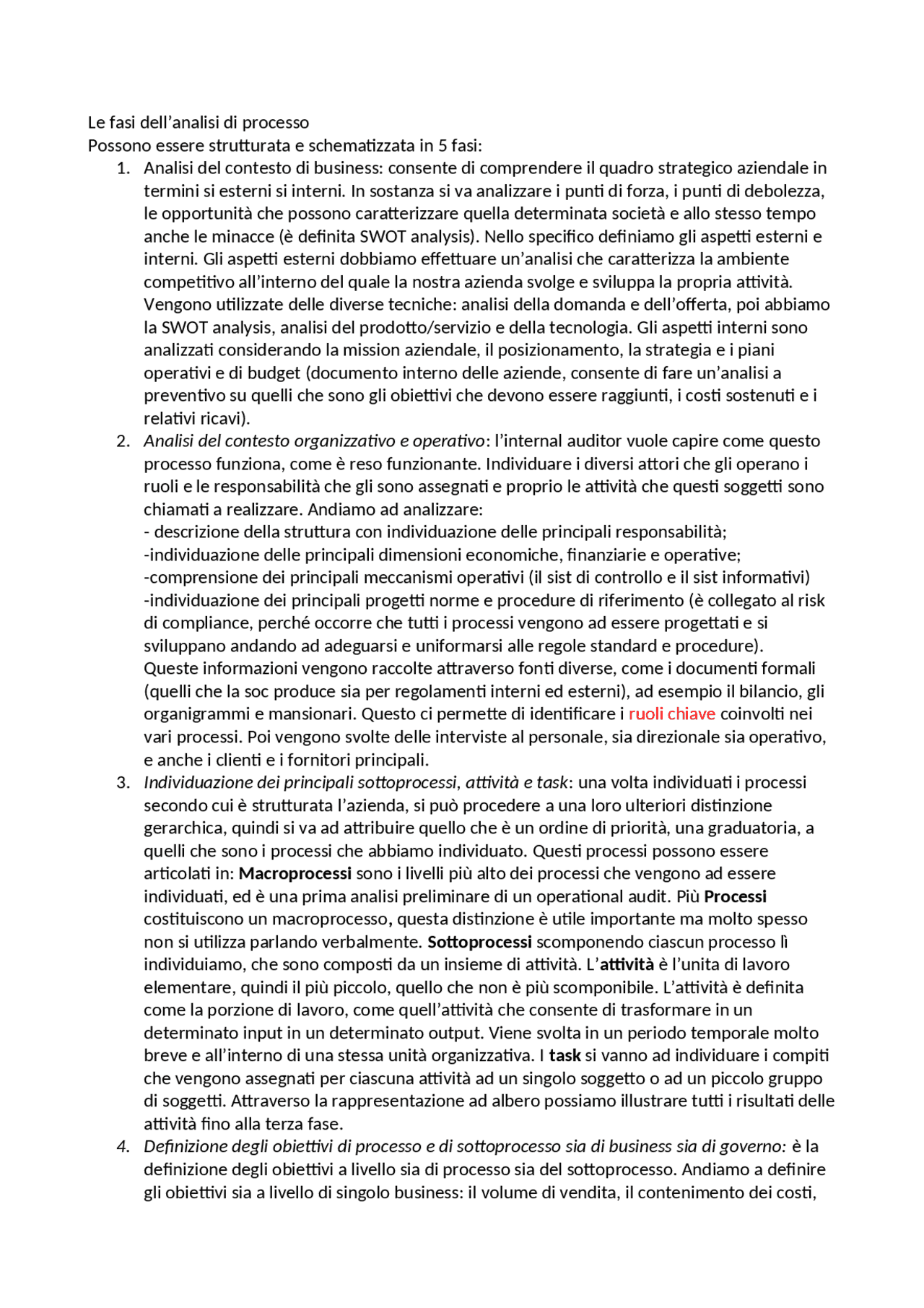 Analisi del processo + mappatura del processo | Appunti di Corporate ...