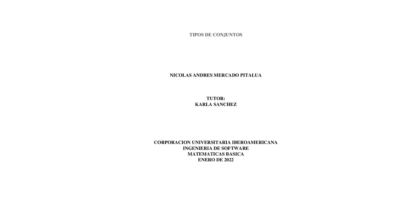 Actividad 1 Tipos De Conjuntos Matematica Basica Docsity