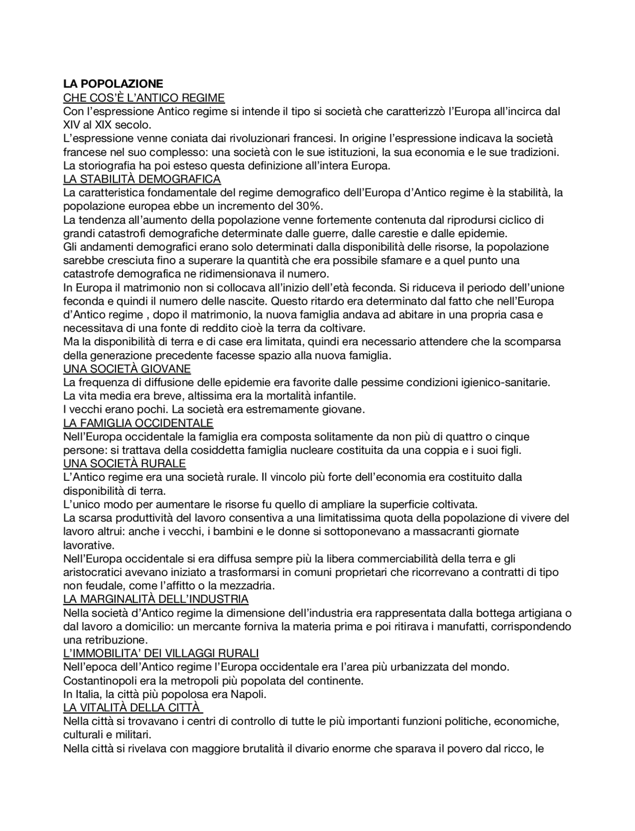 Antico Regime E Seguenti Eventi Appunti Di Storia Docsity
