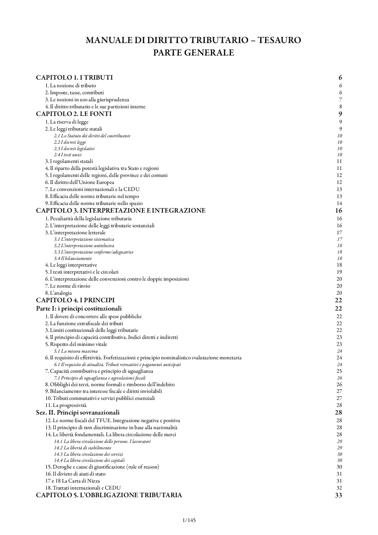 Manuale Di Diritto Tributario Tesauro Parte Generale Parte