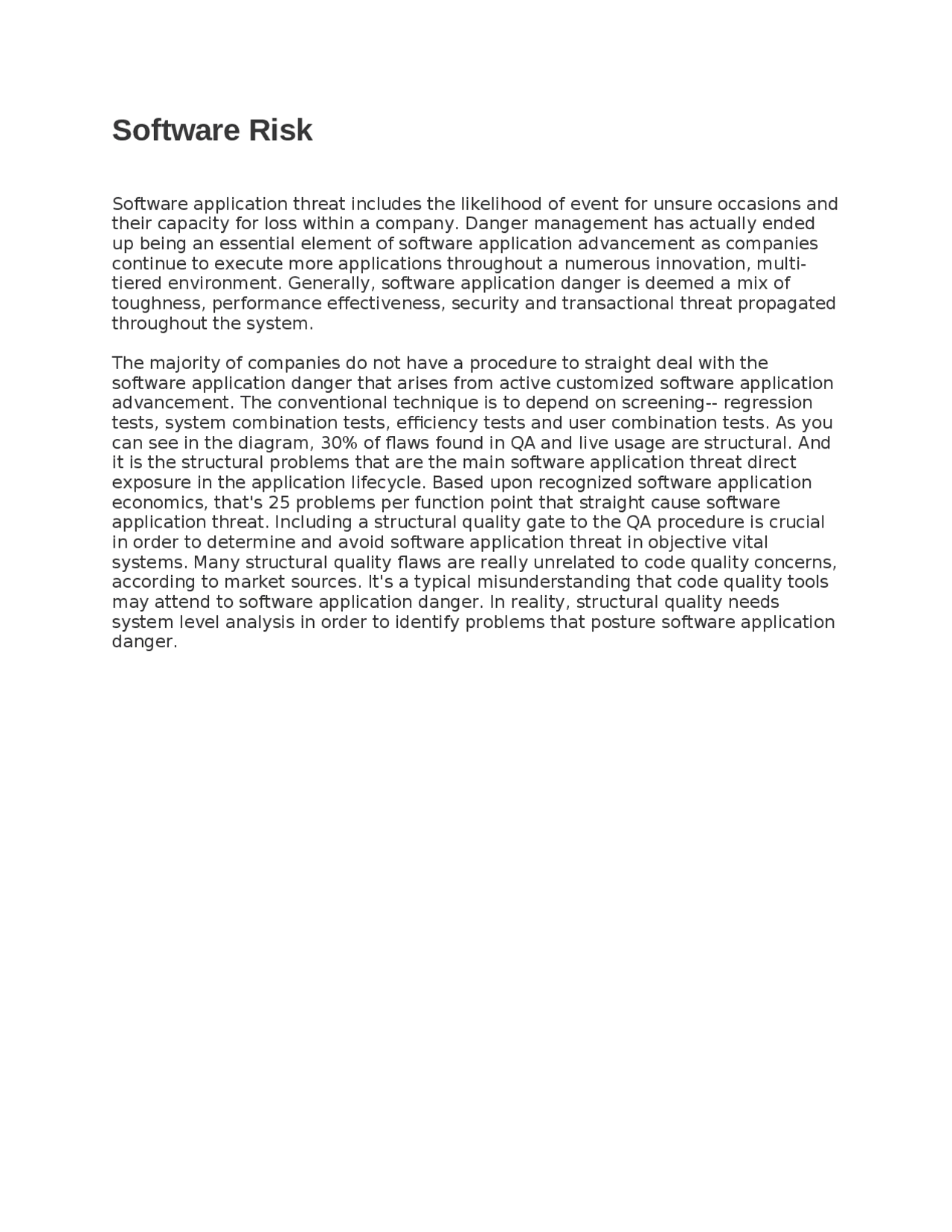 Software Risk Software Risk Docsity