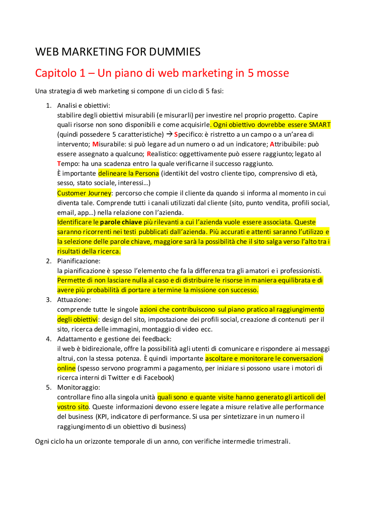 Riassunto Del Libro Web Marketing For Dummies Docsity