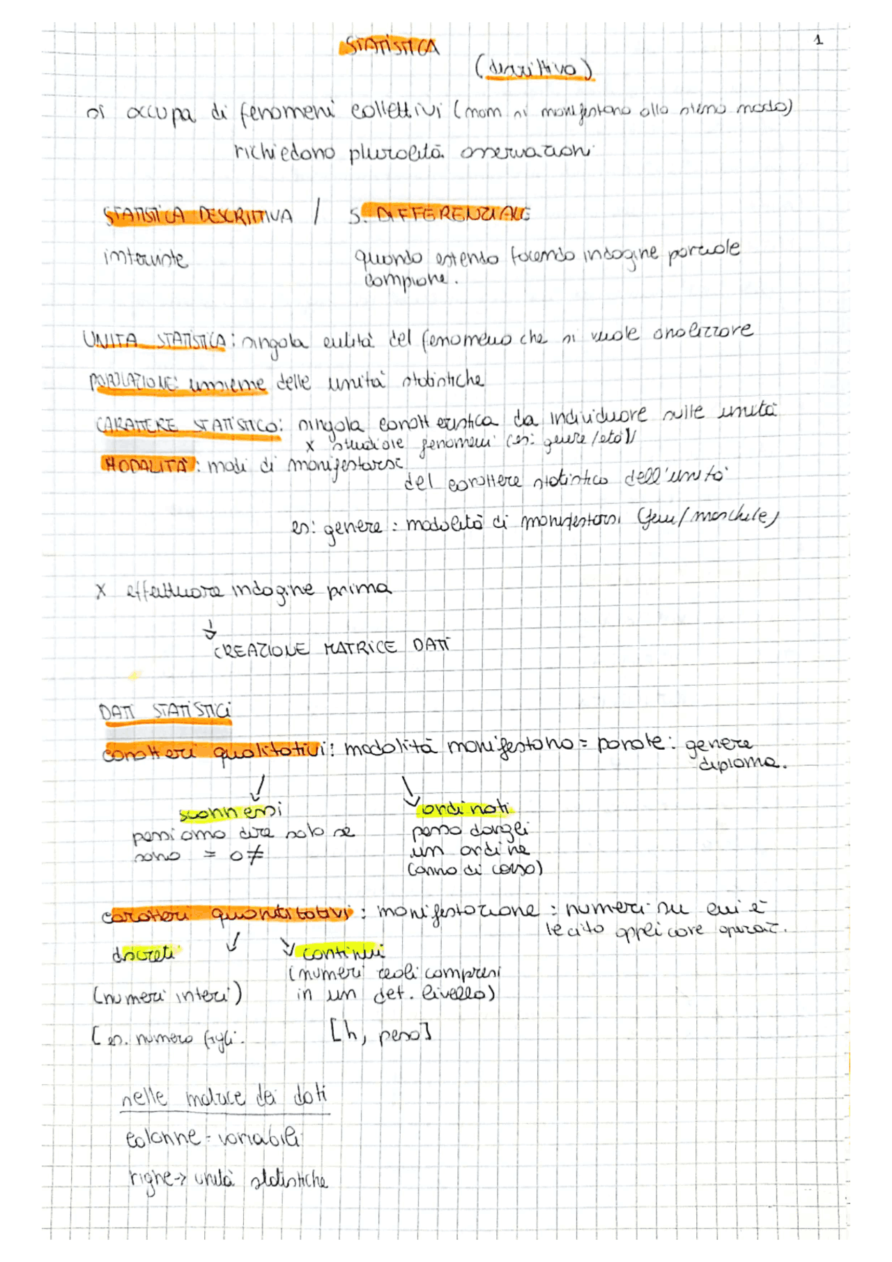 Sintesi Esame Statistica Docsity