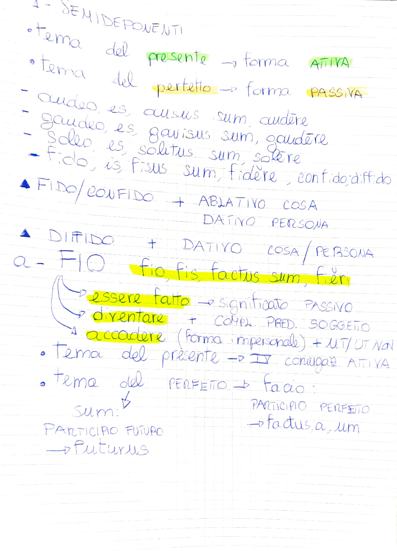 Ripasso Latino Verifica Docsity