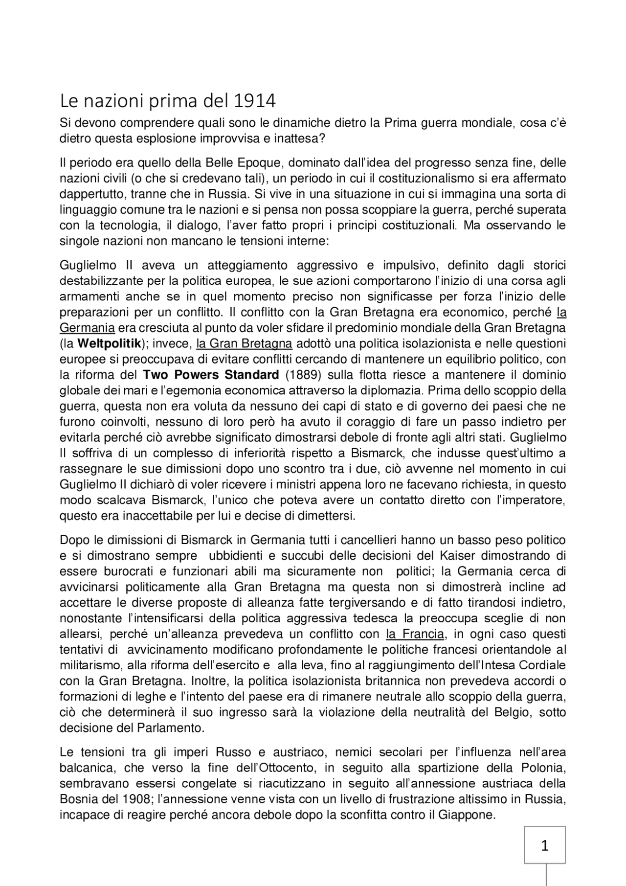 Appunti storia contemporanea secondo modulo - Docsity