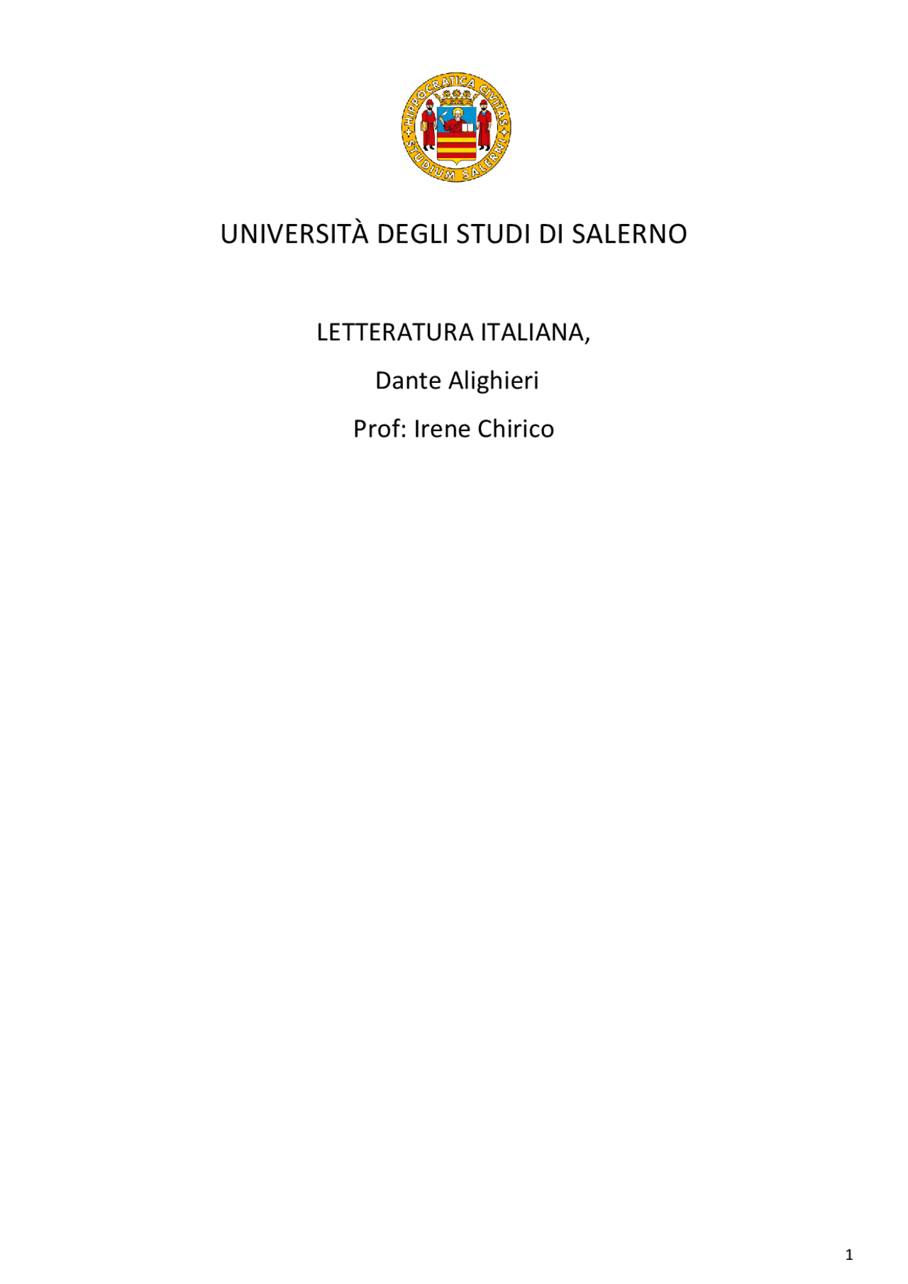 Riassunto Dante Alighieri Berisso Docsity
