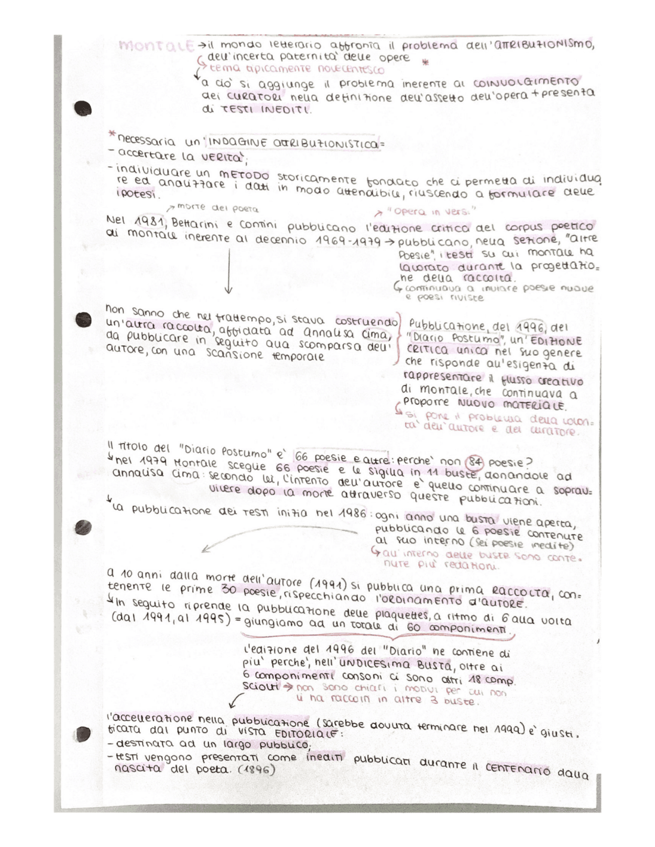 Schema Del Caso Montale Docsity