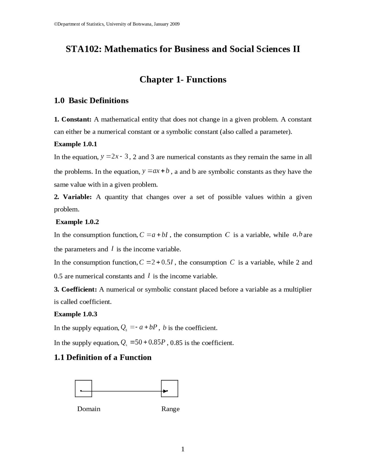 Chapter 1 Functions3doc Docsity