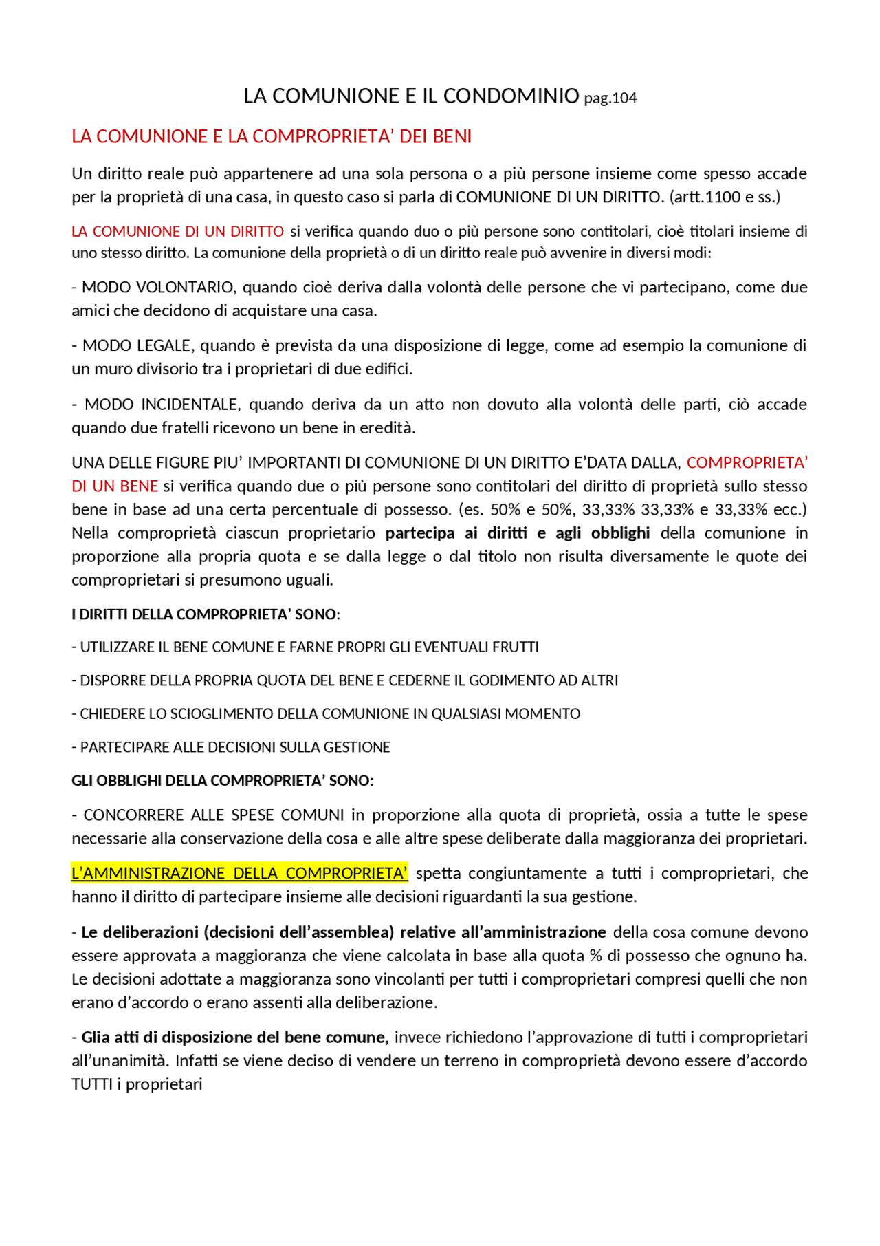 Diritti Reali Di Godimento Docsity