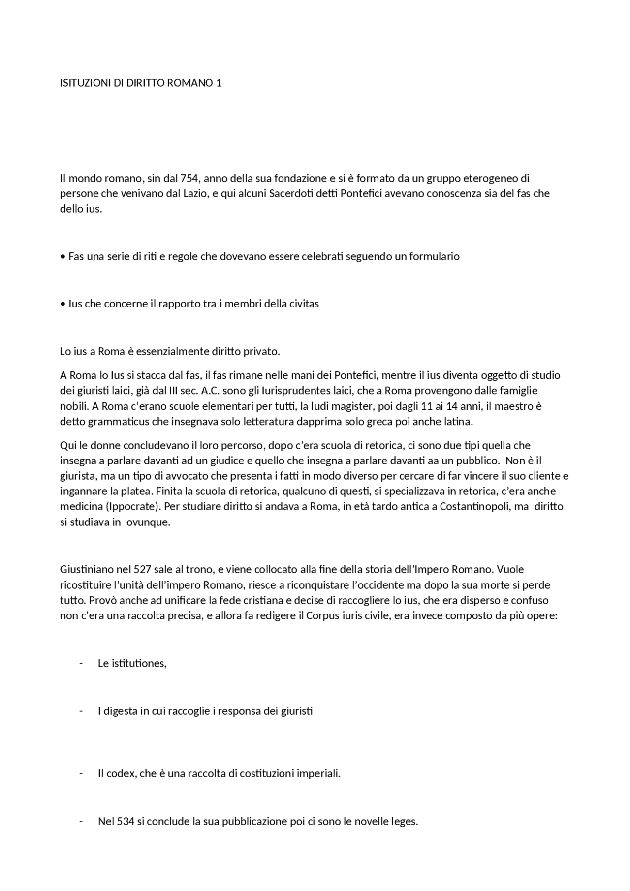 Istituzioni Di Diritto Romano Docsity