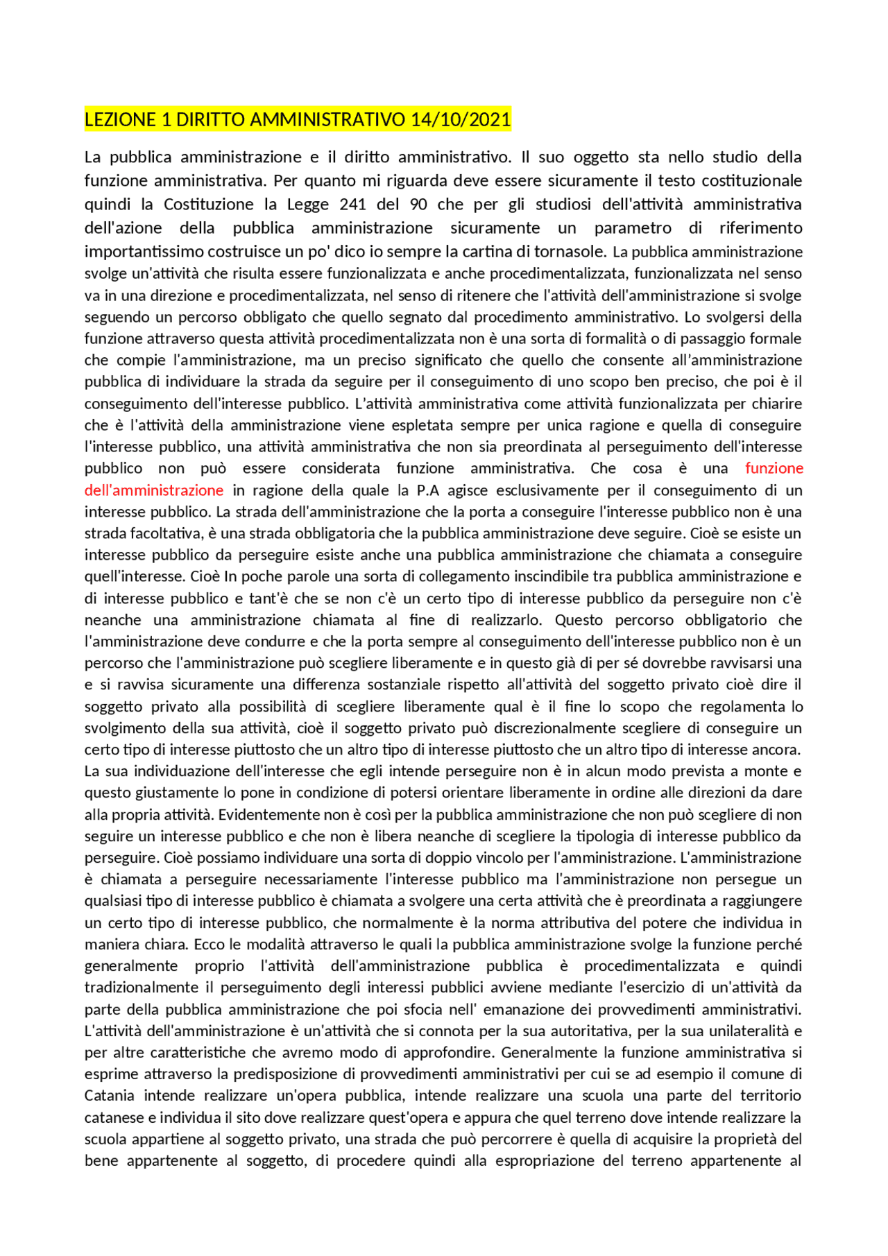 Compendio Di Diritto Amministrativo Docsity