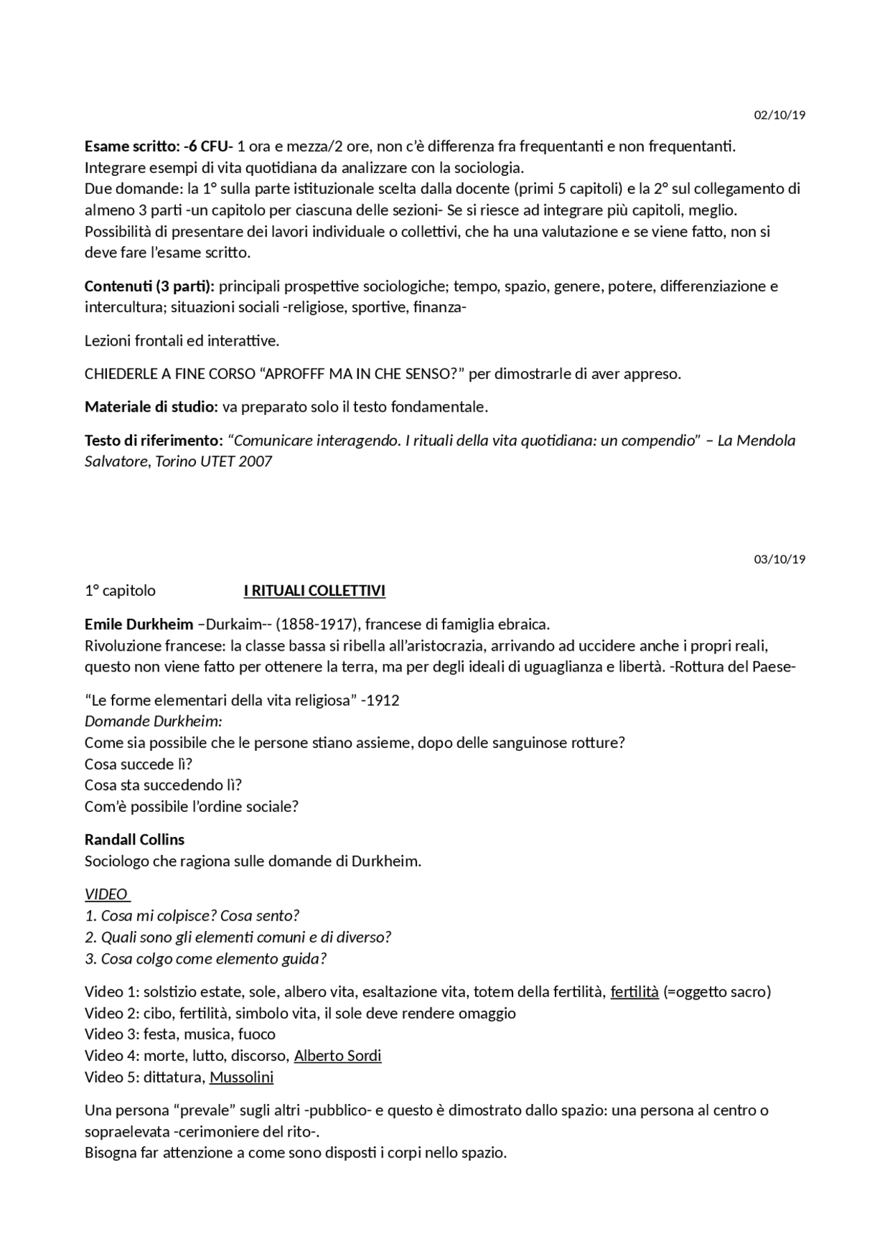 Appunti Di Sociologia 20192020 Docsity