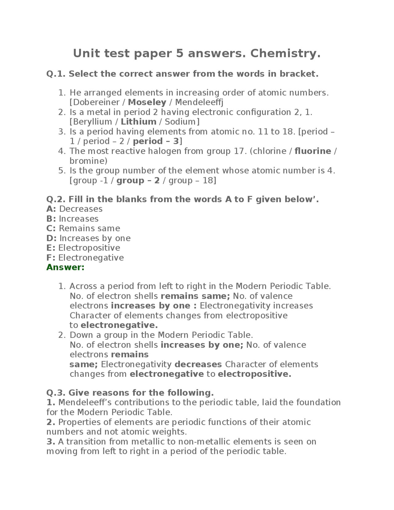 ICSE class 9 chemistry guide/ | Study notes Chemistry | Docsity