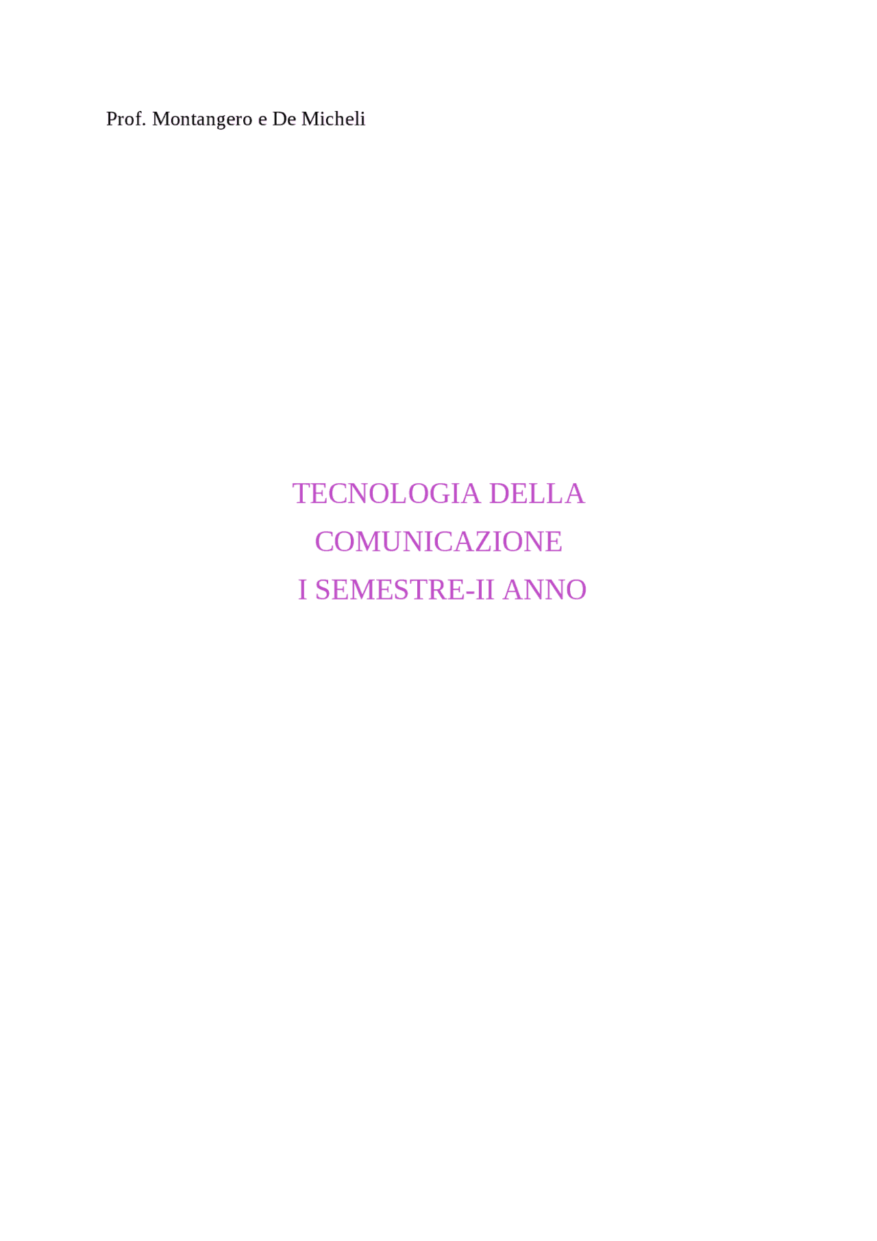 Appunti Tecnologia Della Comunicazione Docsity