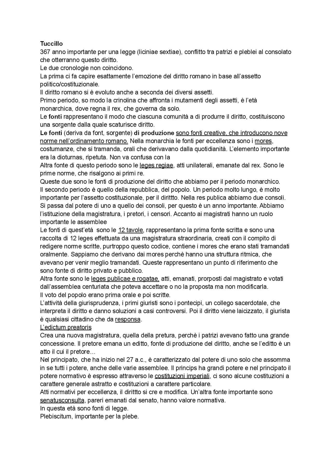 Parte Storica Diritto Romano Docsity
