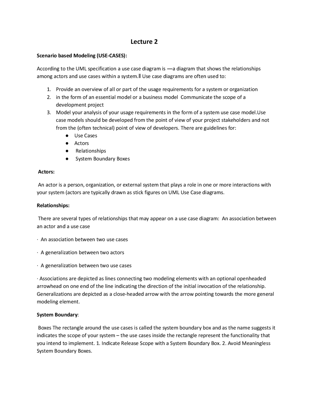 Use cases in Software - Docsity