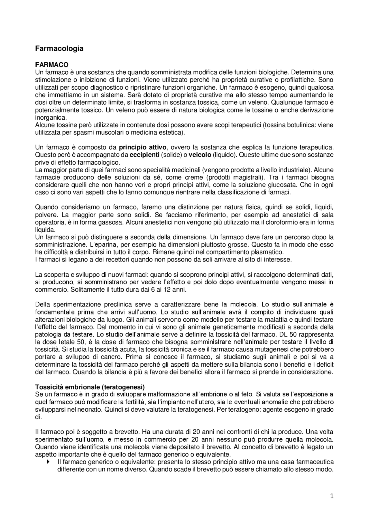 Appunti Di Farmacologia Docsity