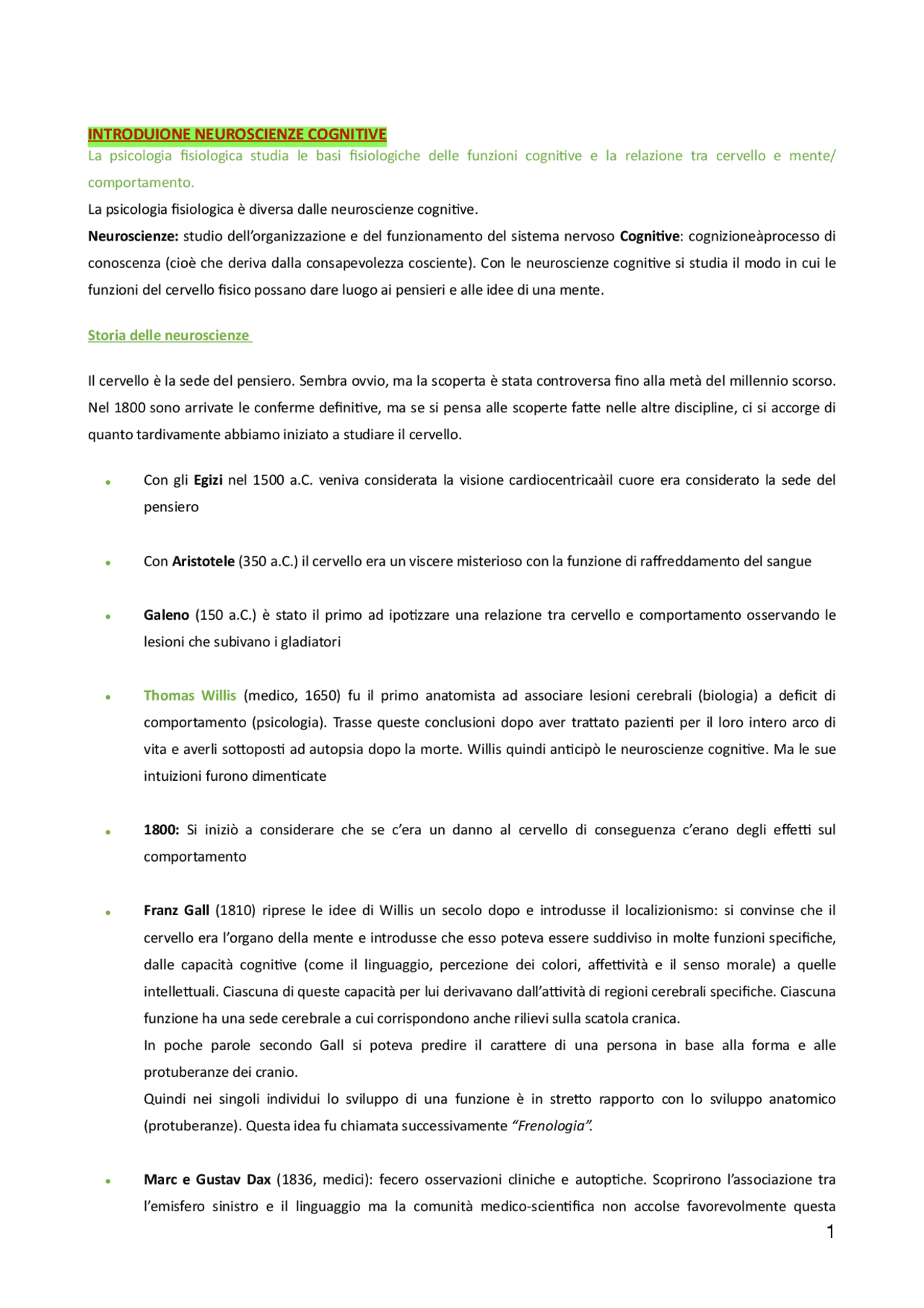 Riassunto Dettagliato Del Libro Neuroscienze Cognitive Docsity