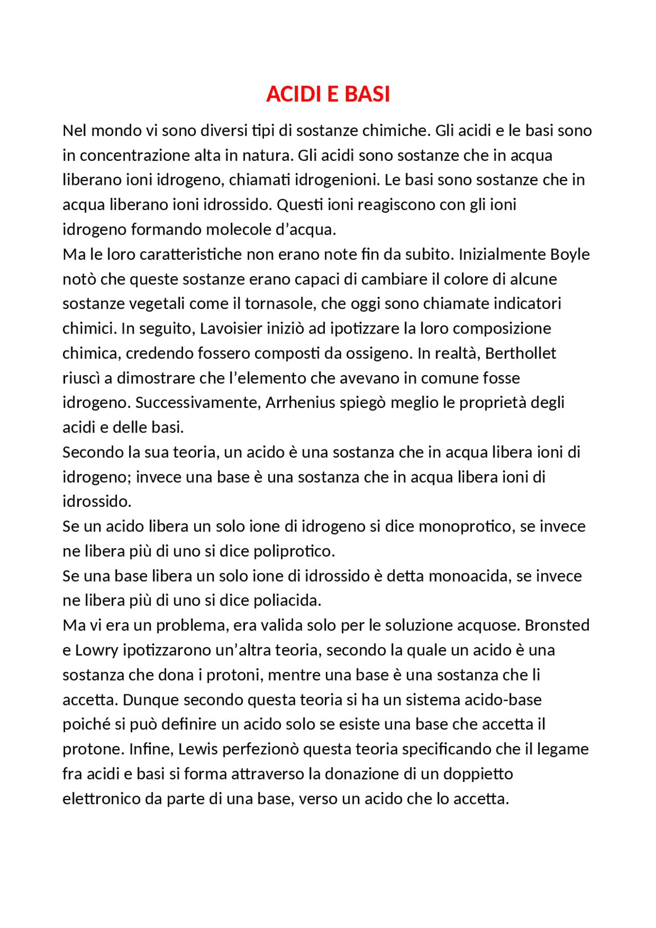 Appunti Su Acidi E Basi Docsity