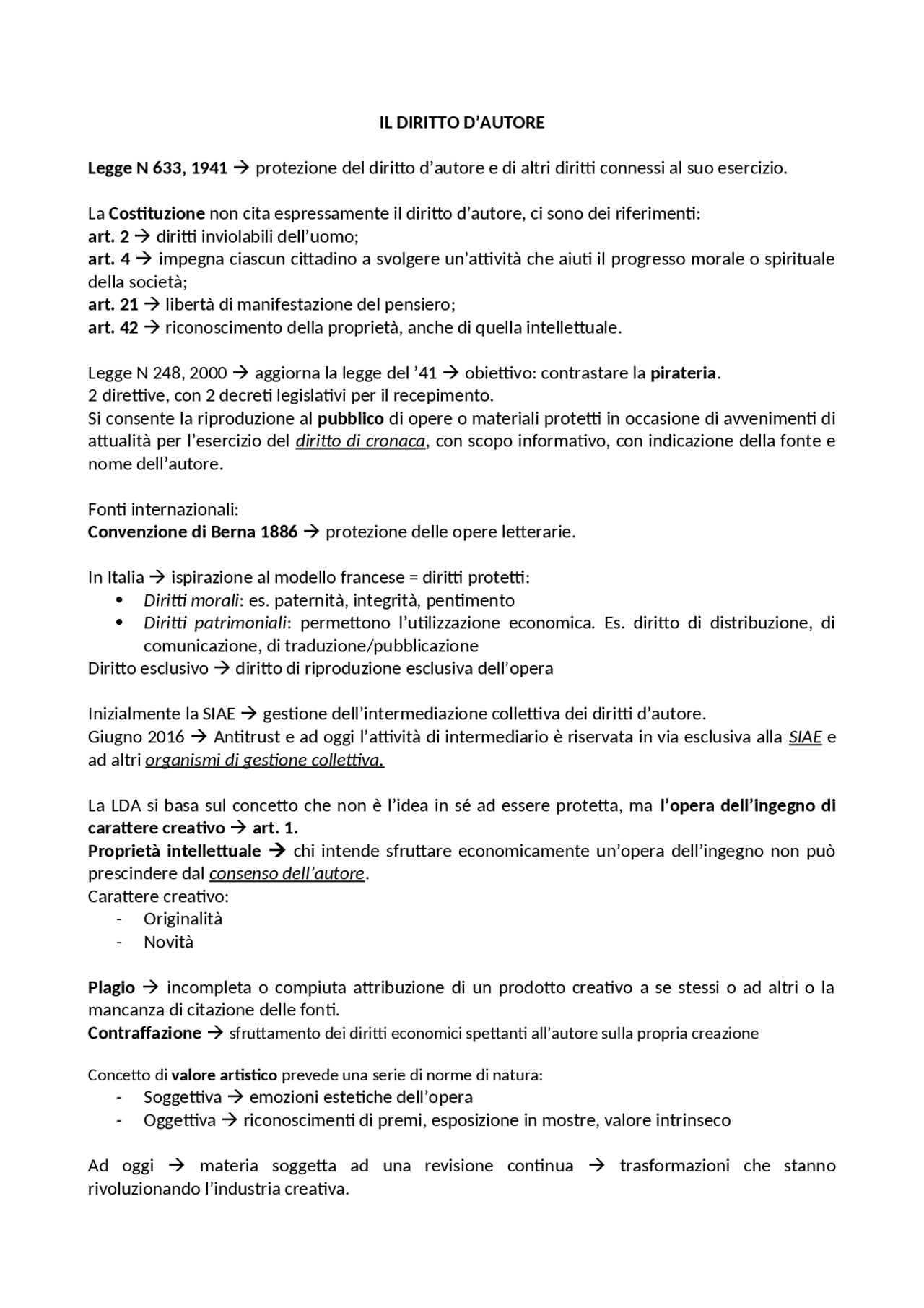 Schemi Riassunti Del Manuale Di Diritto Della Comunicazione Docsity