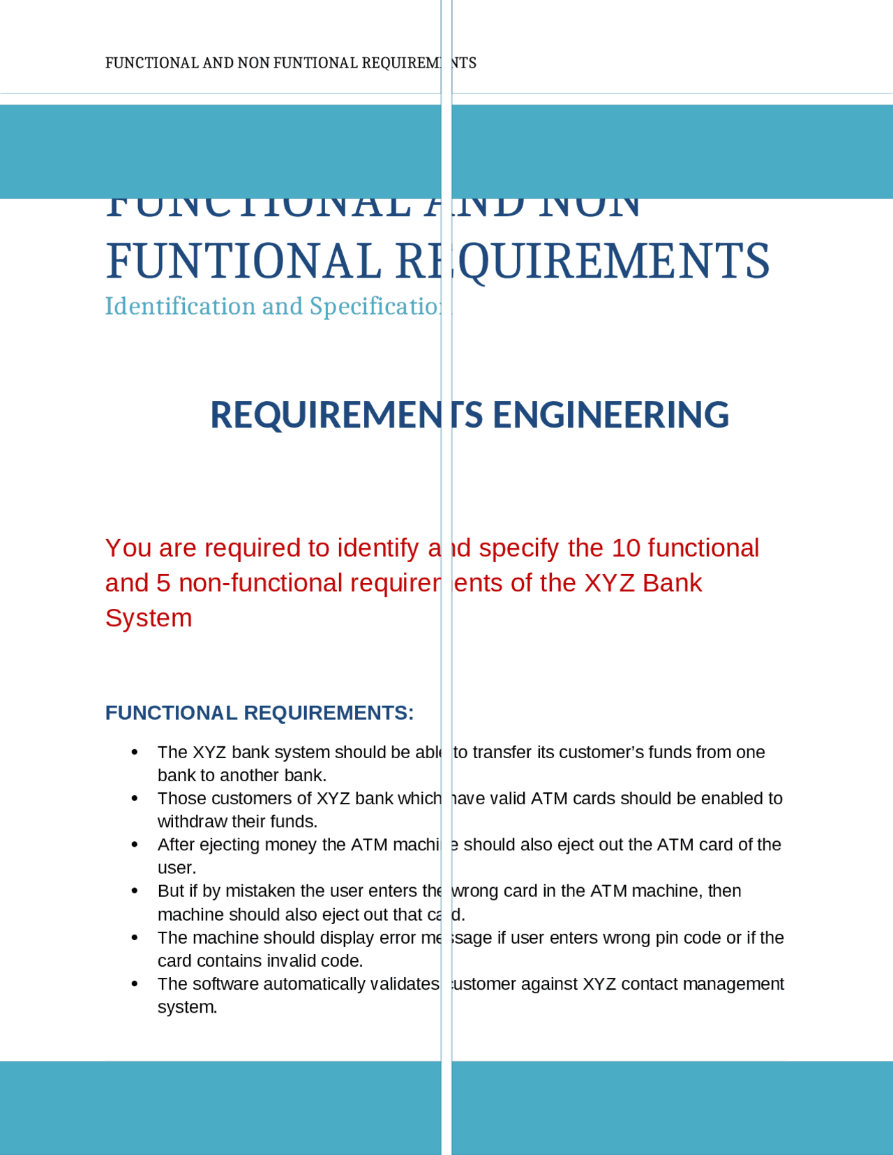 FUNCTIONAL AND NON FUNTIONAL REQUIREMENTS - Docsity