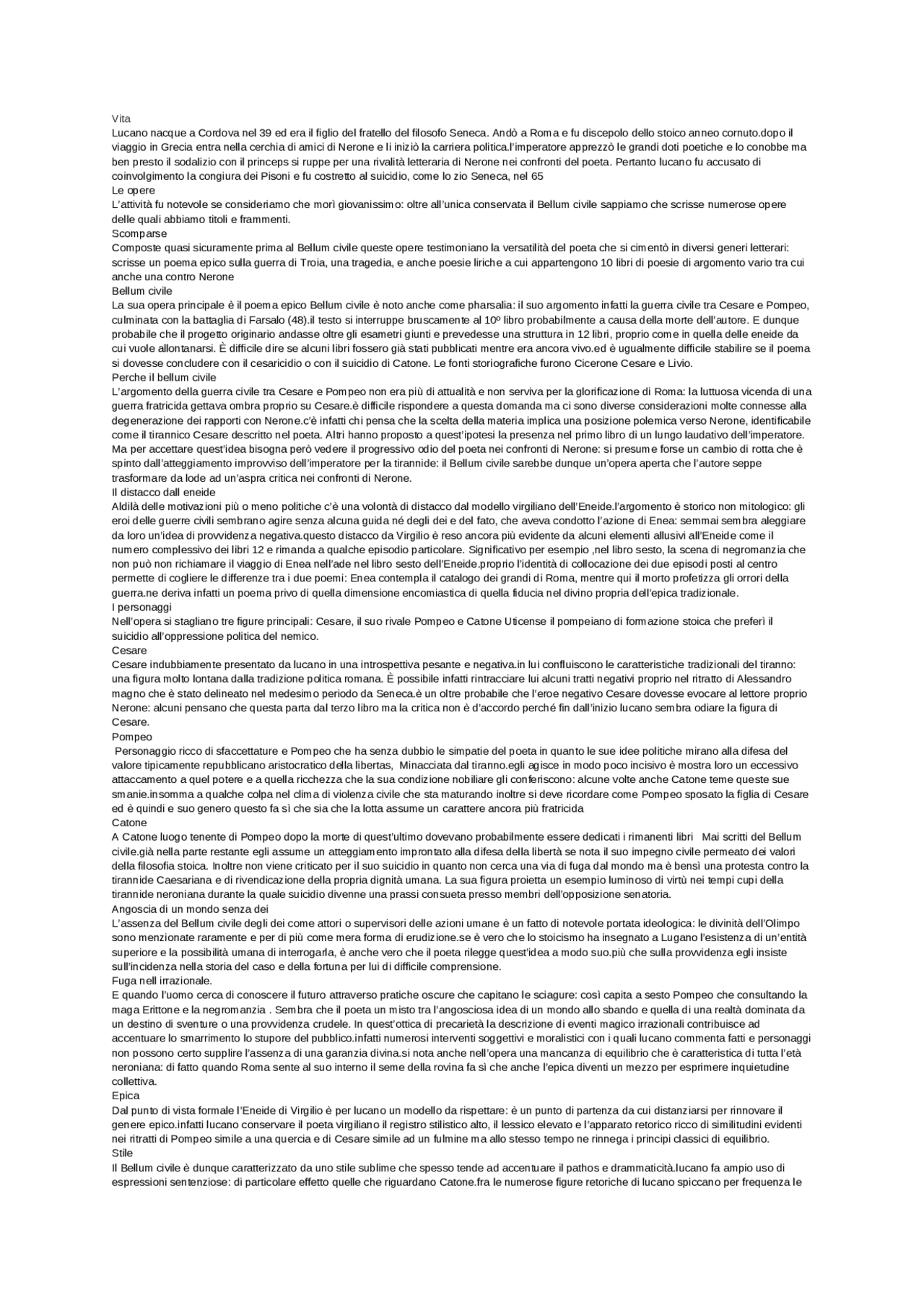 Marco Anneo Lucano Docsity