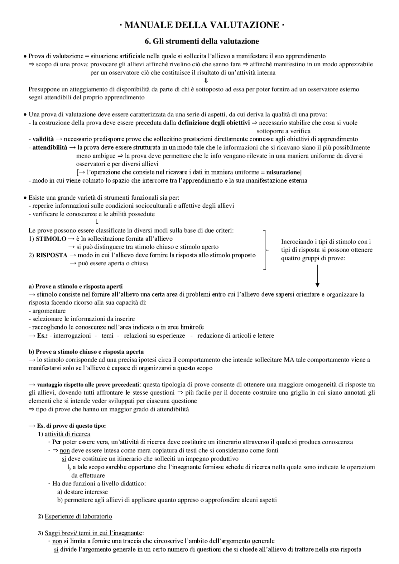 Manuale Di Valutazione Docsity