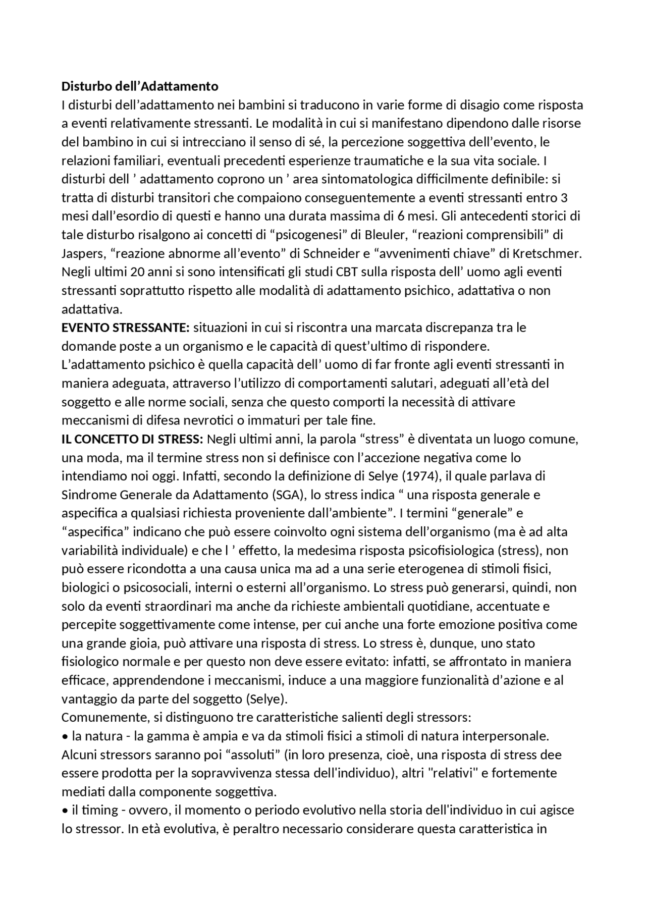 Riassunti Psichiatria Docsity