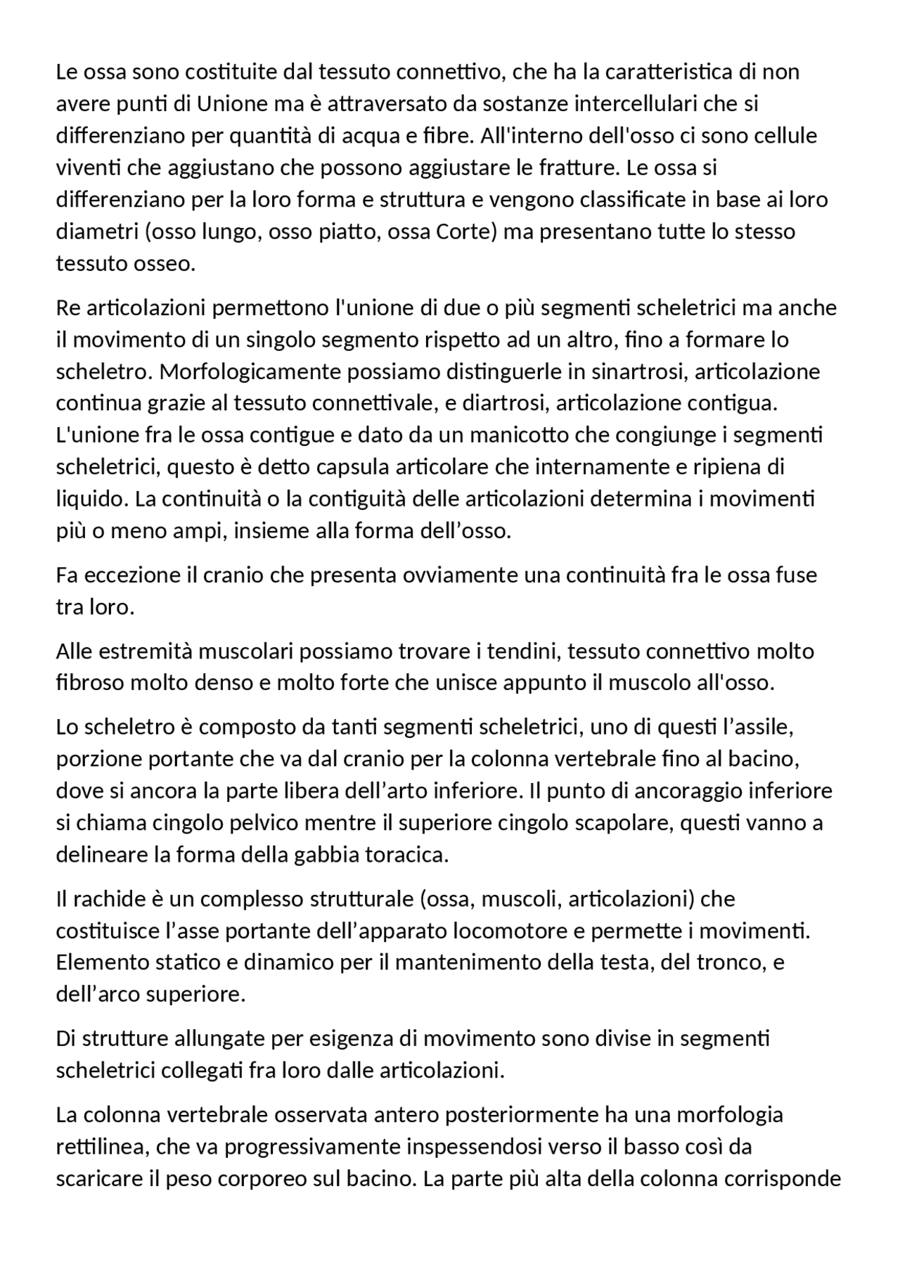 Apparato Locomotore Appunti Di Anatomia Docsity