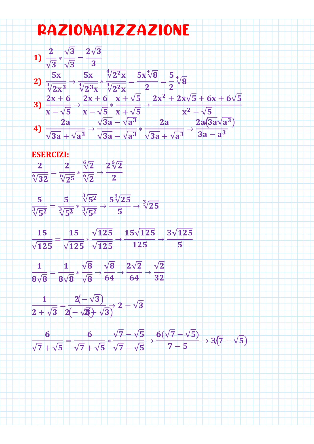 Esercizi Matematica Docsity