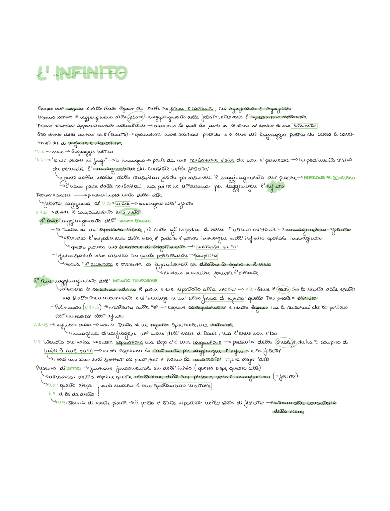 Appunti Infinito Di Leopardi Docsity