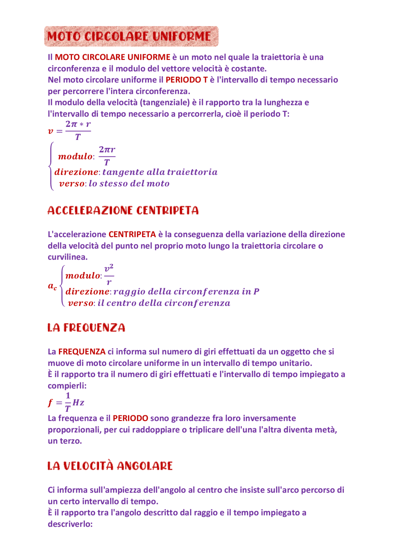 Moto Uniformemente Accelerato Appunti Di Fisica Docsity