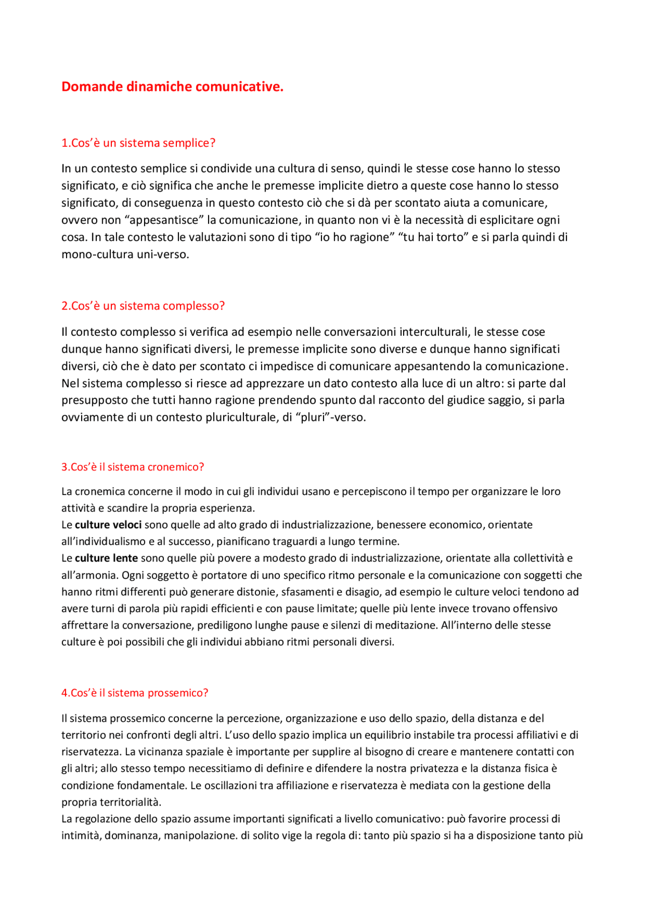 Domande Esame Dinamiche Comunicative Docsity