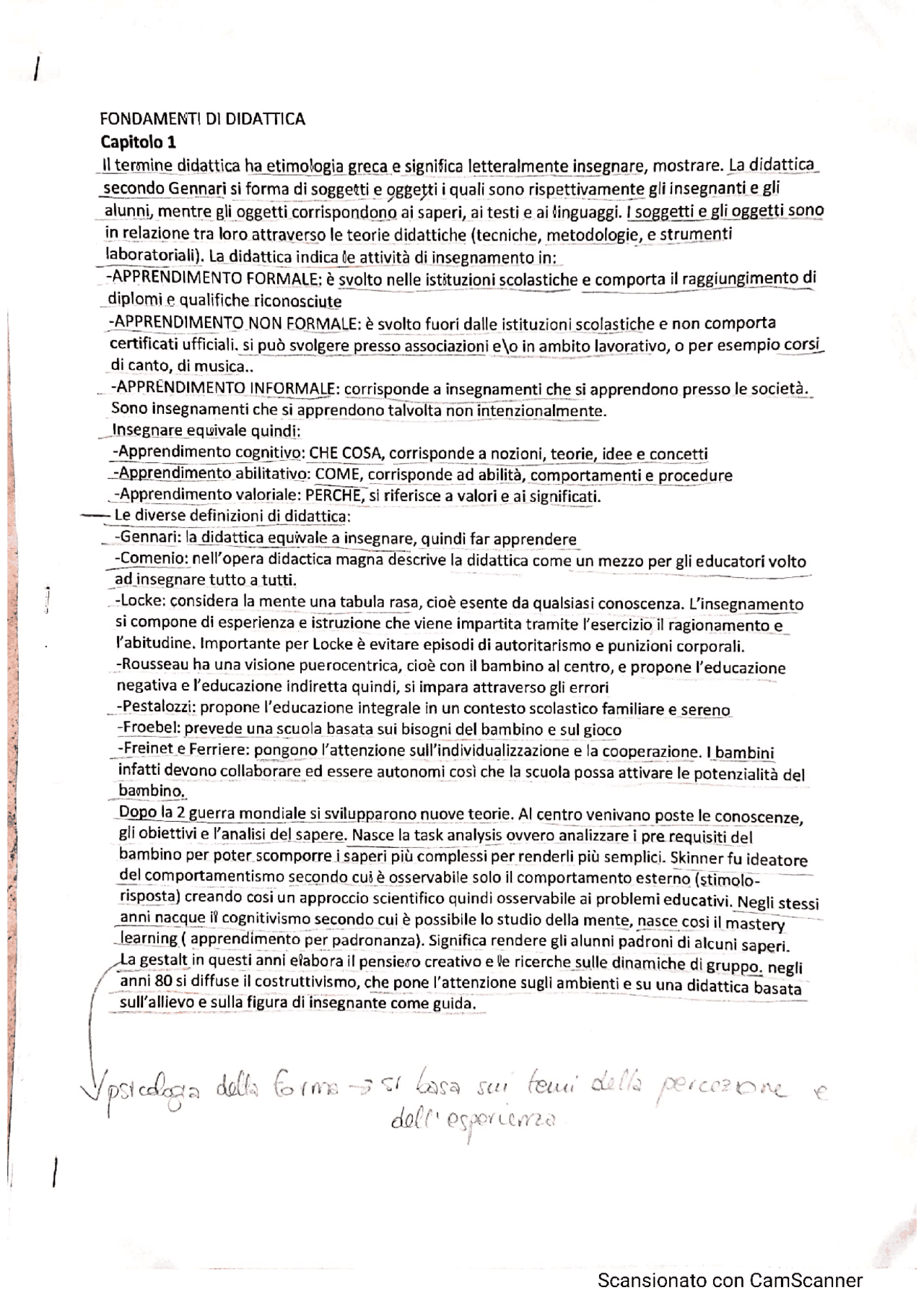 Fondamenti Di Didattica Sintesi Docsity