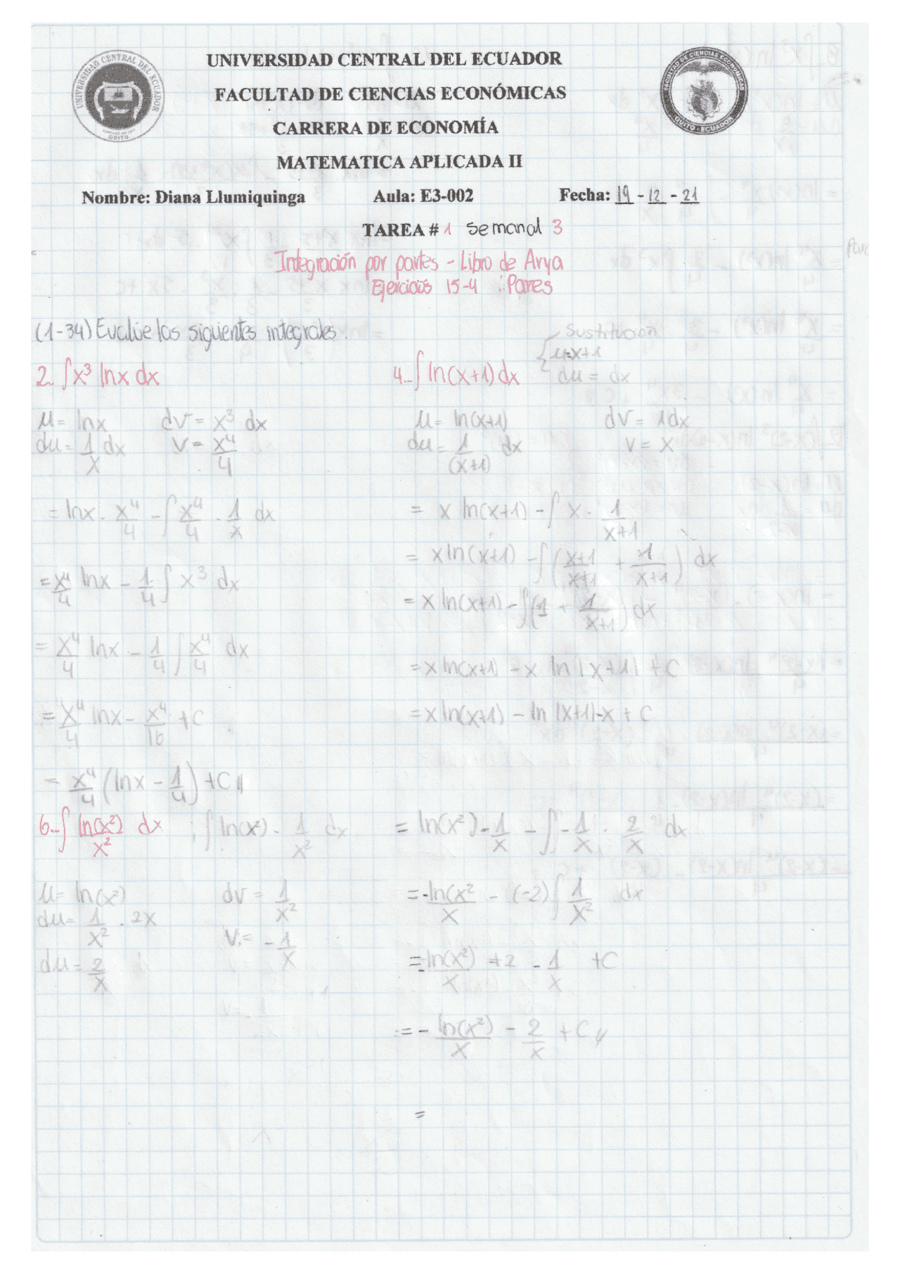 Ejercicios De Integrales Docsity