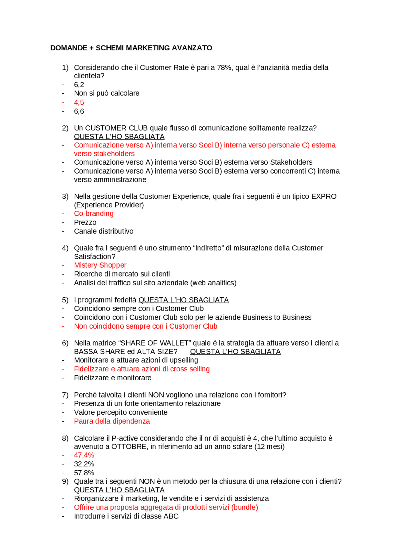 Domande Esami E Schemi Personali Docsity