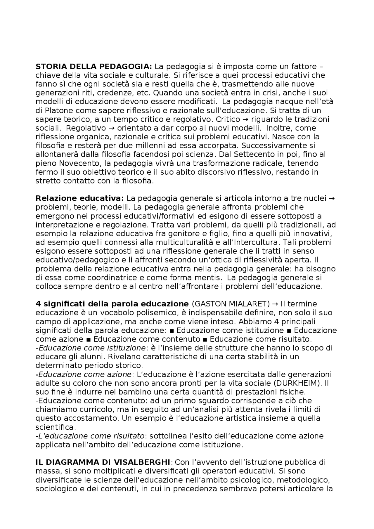 Domande E Risposte Esame Orale Pedagogia Generale 24 Cfu Docsity