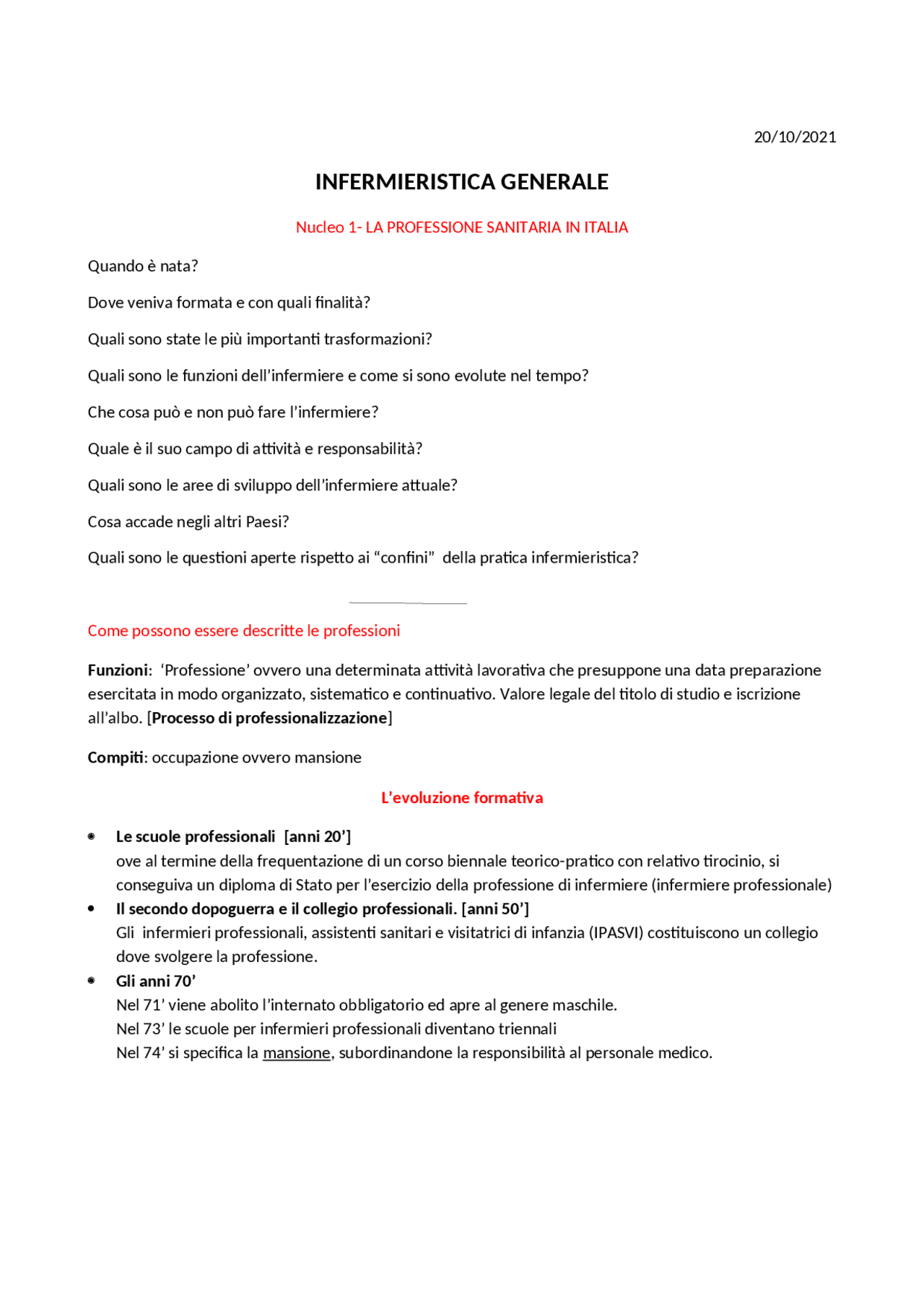 Appunti Infermieristica Generale Appunti Di Infermieristica Docsity