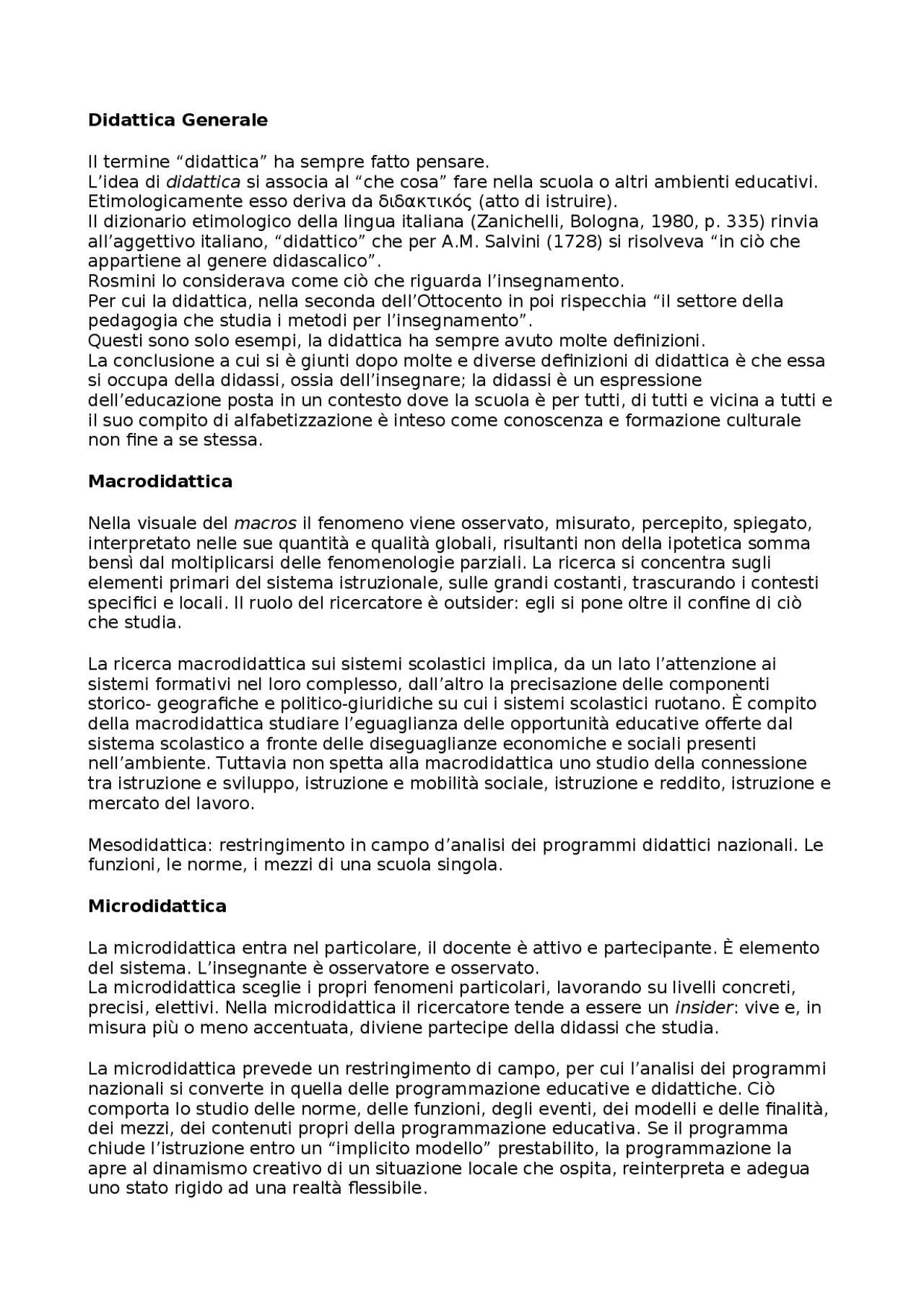 Didattica Generale M Gennari Docsity